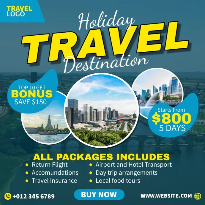 Holiday Travel Template | PosterMyWall