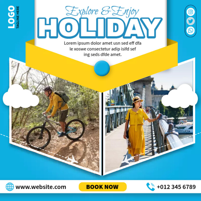 Holiday Trip Ads เทมเพลต | PosterMyWall