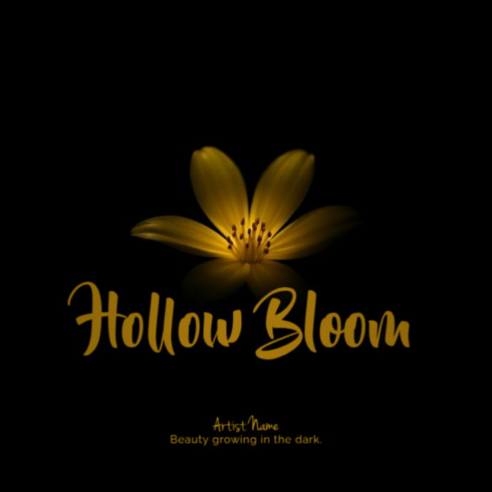 Hollow Bloom — Minimal Dark Pop Album Cover Design Template | PosterMyWall