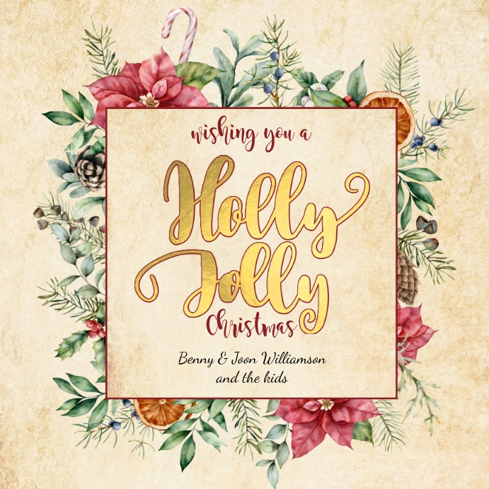 Holly Jolly Instagram Greeting Template | PosterMyWall