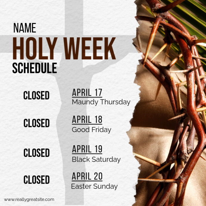 Holly week Teamplate Template | PosterMyWall