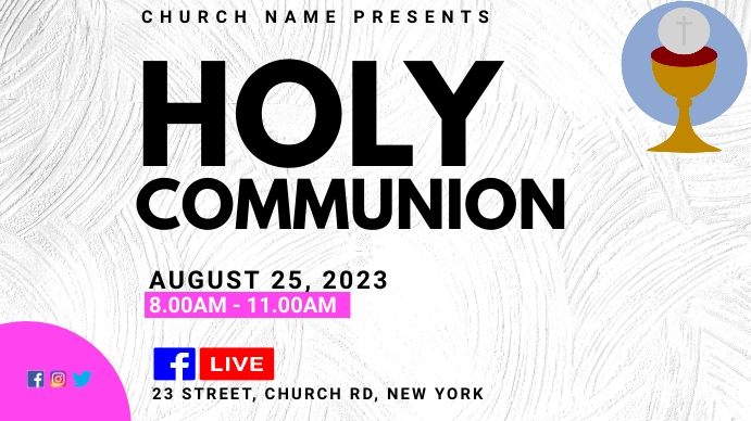 Holy Communion Church Service Template | PosterMyWall