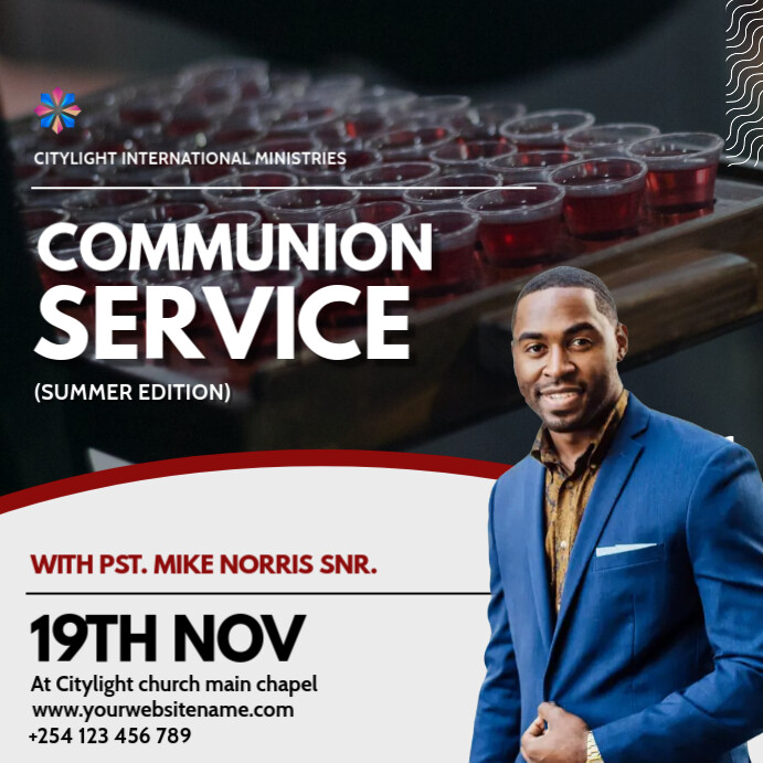 holy communion church service flyer template | PosterMyWall