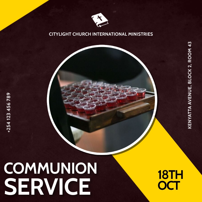 holy communion church service flyer template | PosterMyWall