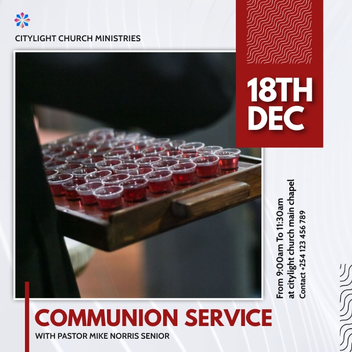 holy communion church service flyer template | PosterMyWall