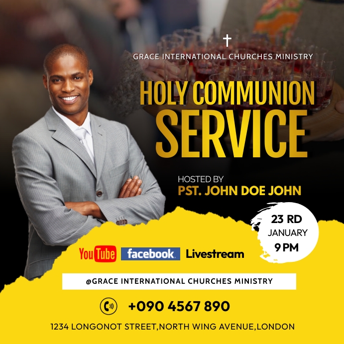 HOLY COMMUNION FLYER Template | PosterMyWall