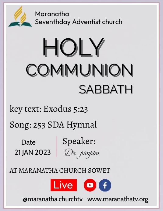 Holy communion sabbath Template | PosterMyWall