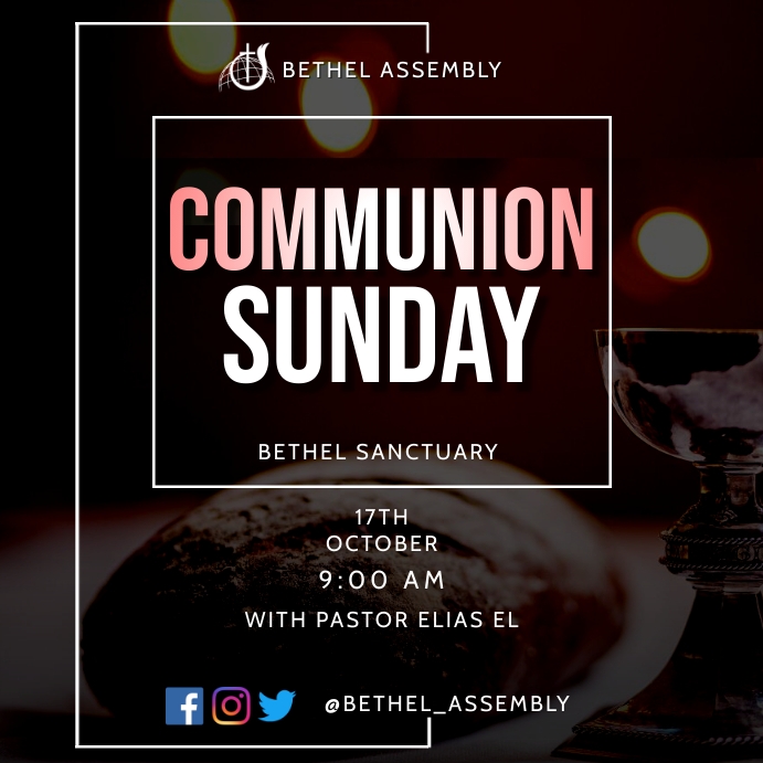 Plantilla de Servicio de Comunión Santa | PosterMyWall