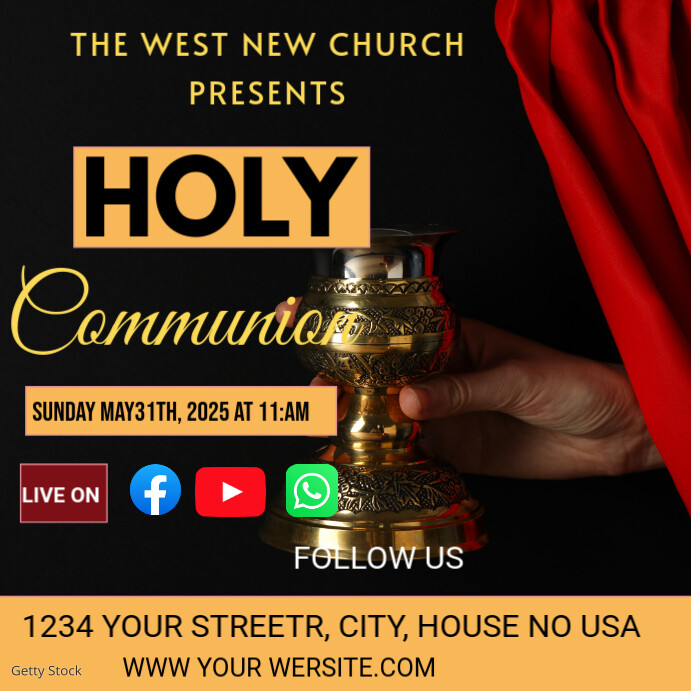 HOLY COMMUNION SERVICE FLYER Template | PosterMyWall