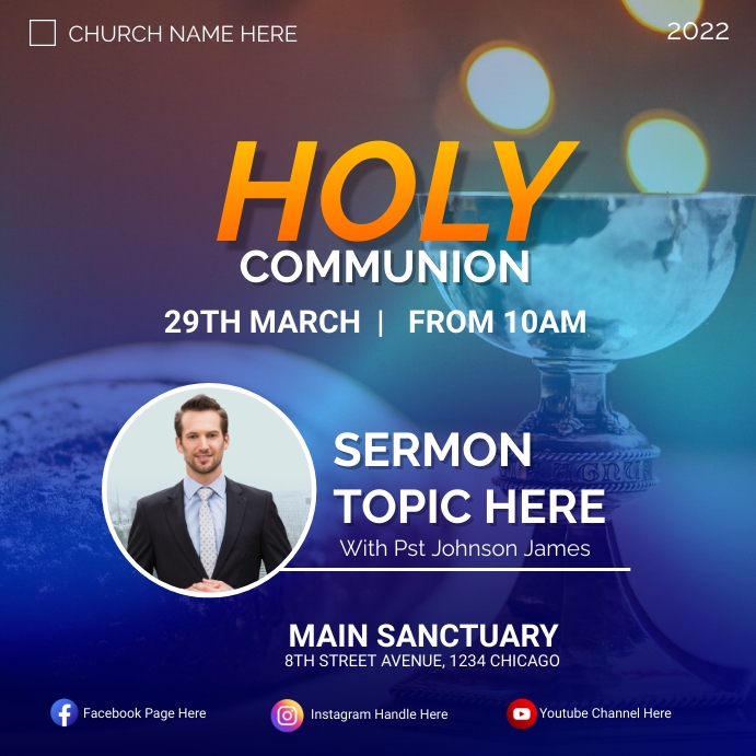 holy communion service flyer Template | PosterMyWall