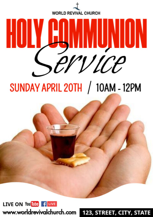 Holy Communion Service Flyer Template | PosterMyWall