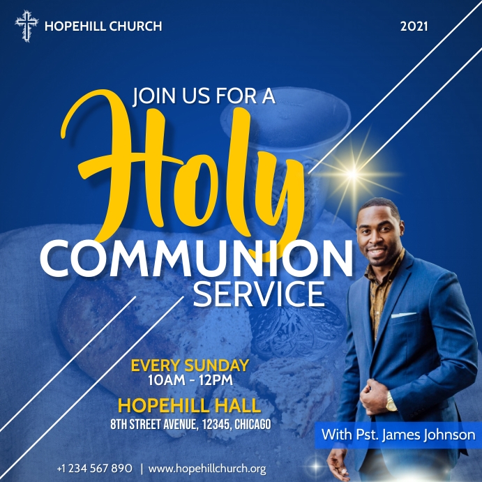 holy communion service poster Template | PosterMyWall