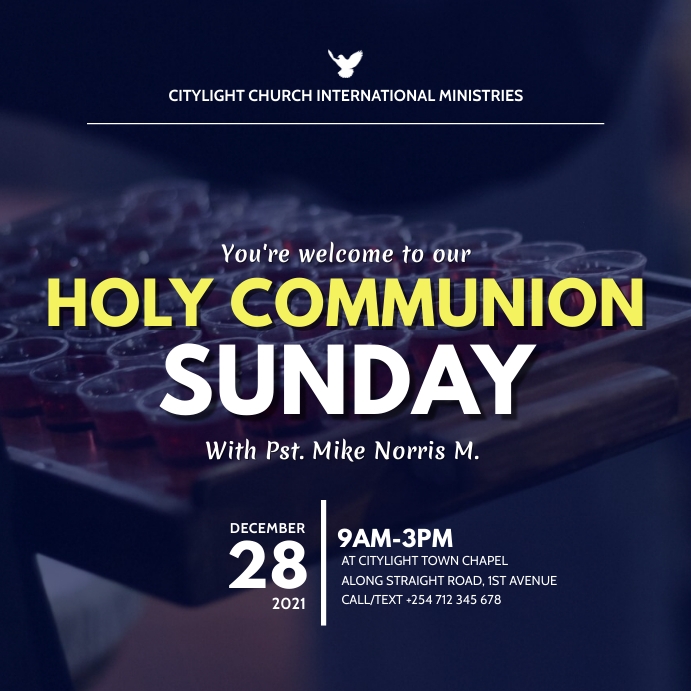 Plantilla de Diseño Del Cartel Del Servicio de La Santa Comunión ...