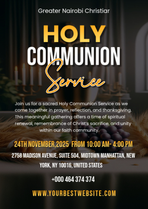 holy communion Services Poster Template | PosterMyWall