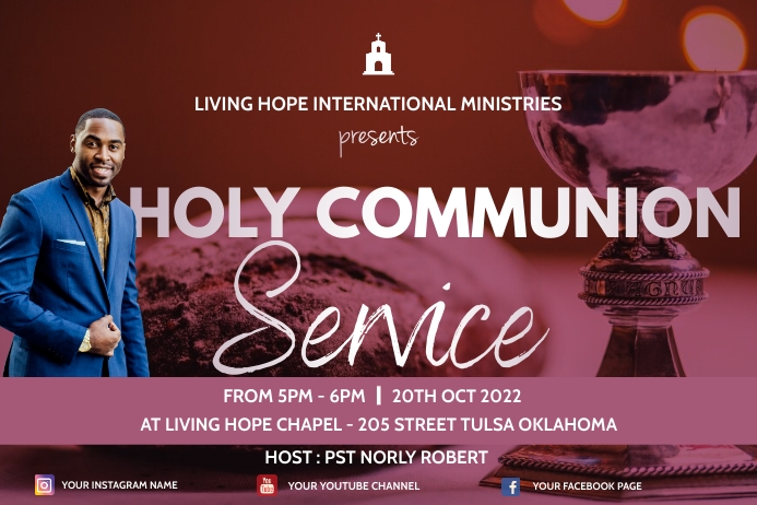 Holy communion Sunday Template | PosterMyWall