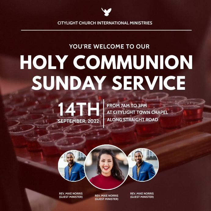 holy communion sunday flyer template | PosterMyWall