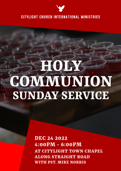 holy communion sunday flyer template | PosterMyWall