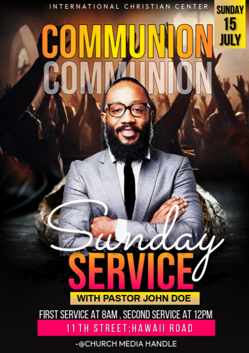 Holy Communion Sunday service Template | PosterMyWall