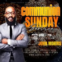 Holy communion Sunday service template | PosterMyWall