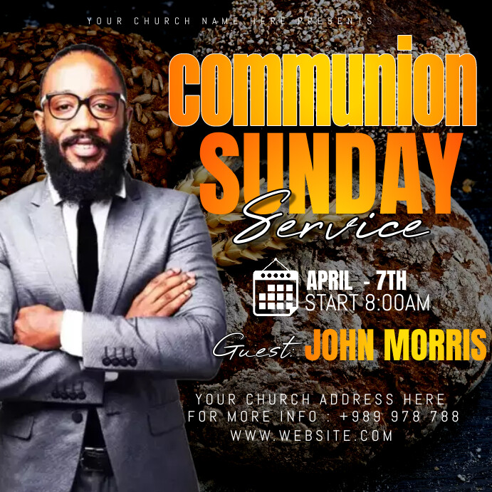 Copy of Holy communion Sunday service | PosterMyWall