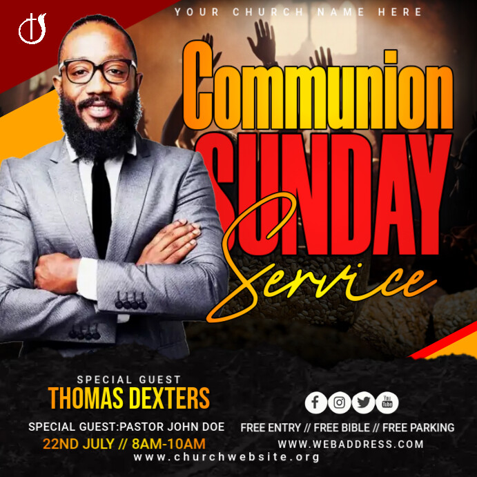 Holy Communion Sunday service Template | PosterMyWall