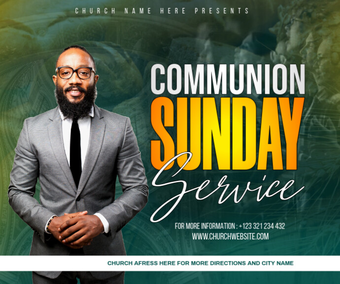 Holy communion Sunday service poster Templat | PosterMyWall