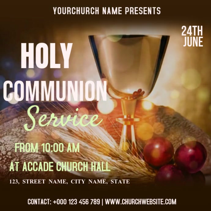 holy communion video Template | PosterMyWall