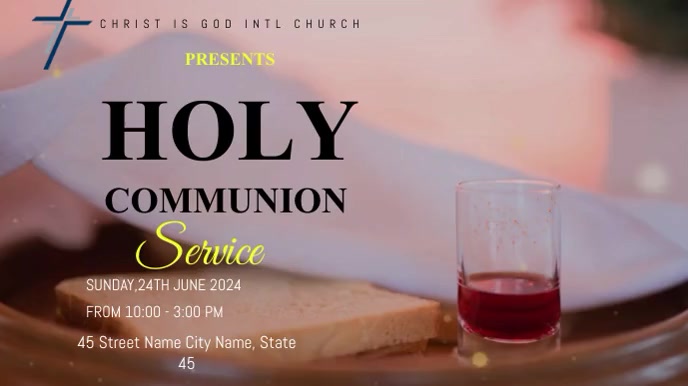 holy communion video template | PosterMyWall