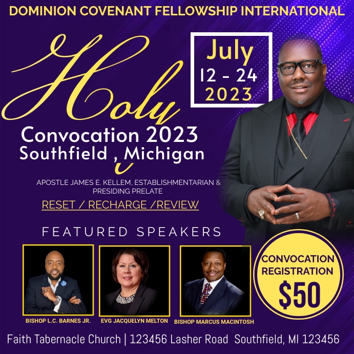 Holy Convocation , apostolic flyer Jurisdicti Template | PosterMyWall