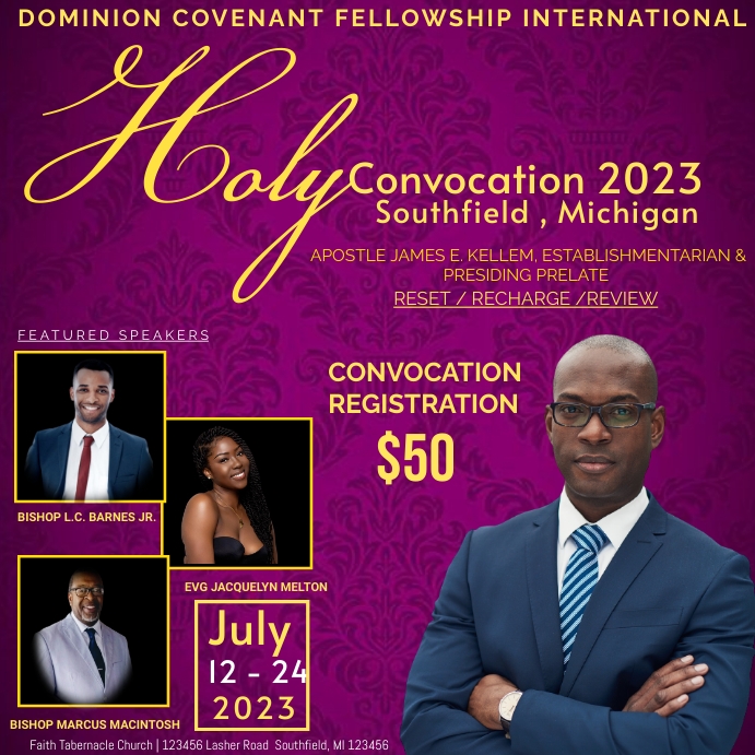 Holy Convocation , apostolic flyer Jurisdicti Template | PosterMyWall