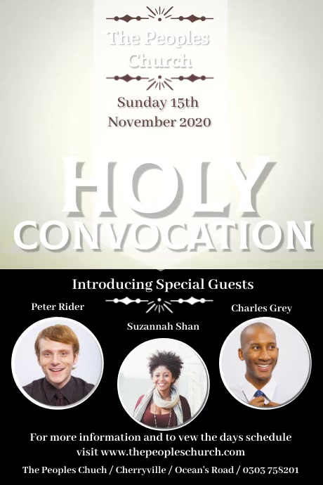 Holy Convocation Poster Template | PosterMyWall