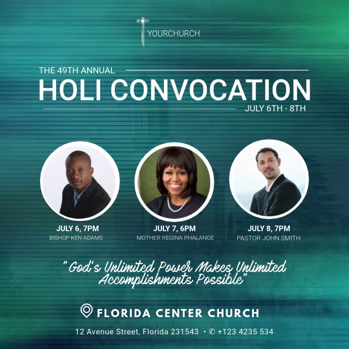 Holy Convocation video ad template | PosterMyWall