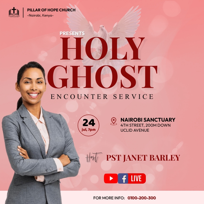 Holy Ghost service (1) Template | PosterMyWall