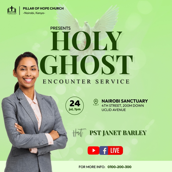Holy Ghost service (2) Template | PosterMyWall