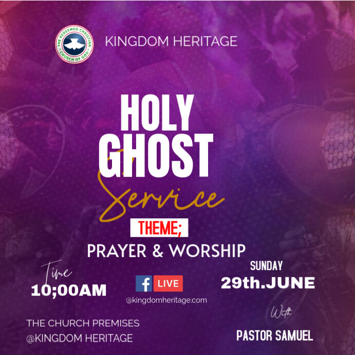 Copy of HOLY GHOST SERVICE | PosterMyWall