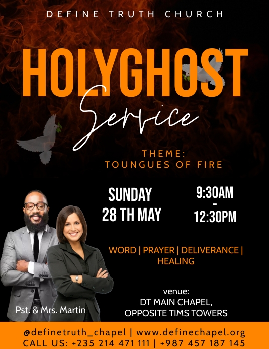 Holy ghost service Template | PosterMyWall