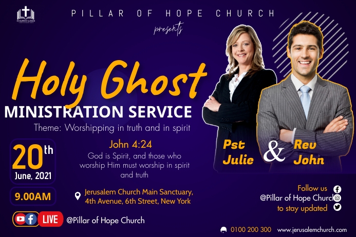 Copy of Holy Ghost Service | PosterMyWall