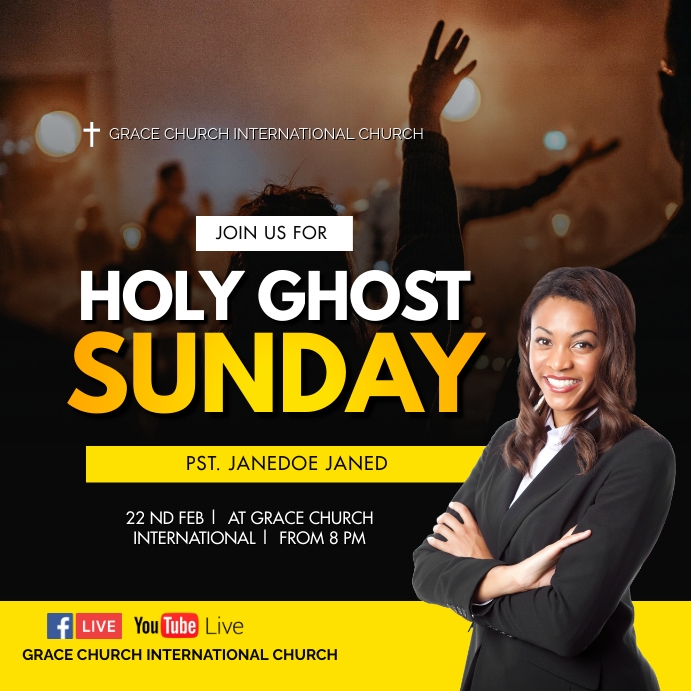 Copy of HOLY GHOST SUNDAY FLYER | PosterMyWall