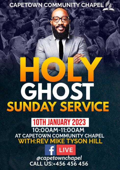 Copy of holy ghost sunday service flyer (4) | PosterMyWall
