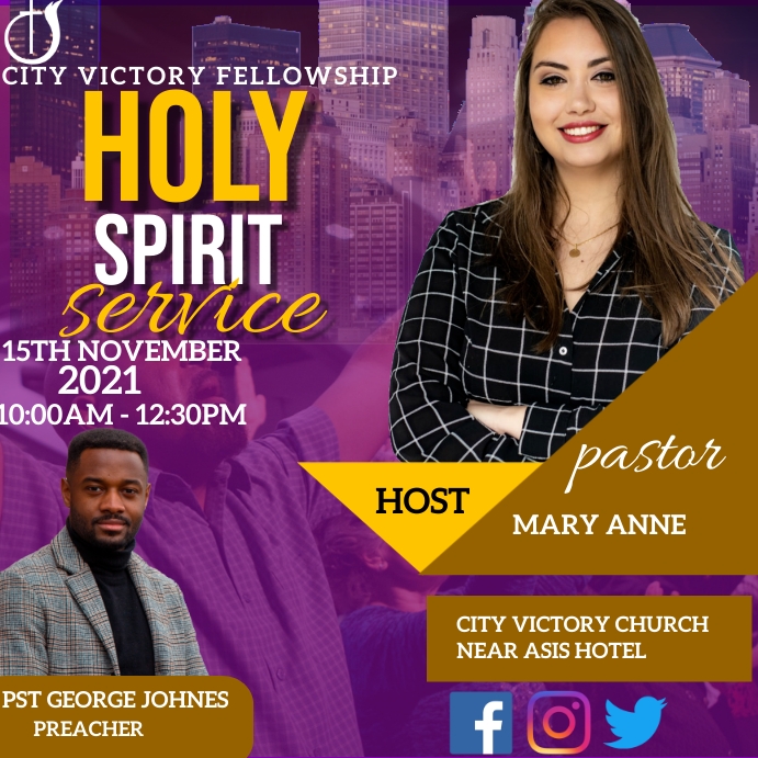 Holy Spirit Service Template | PosterMyWall