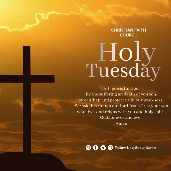 Holy Tuesday Greetings Instagram Template | PosterMyWall