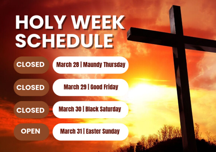 Holy Week 2025 Schedule Template | PosterMyWall