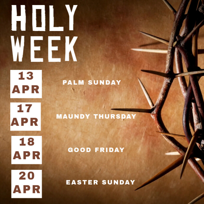 Copy of Holy week calendar of events | PosterMyWall