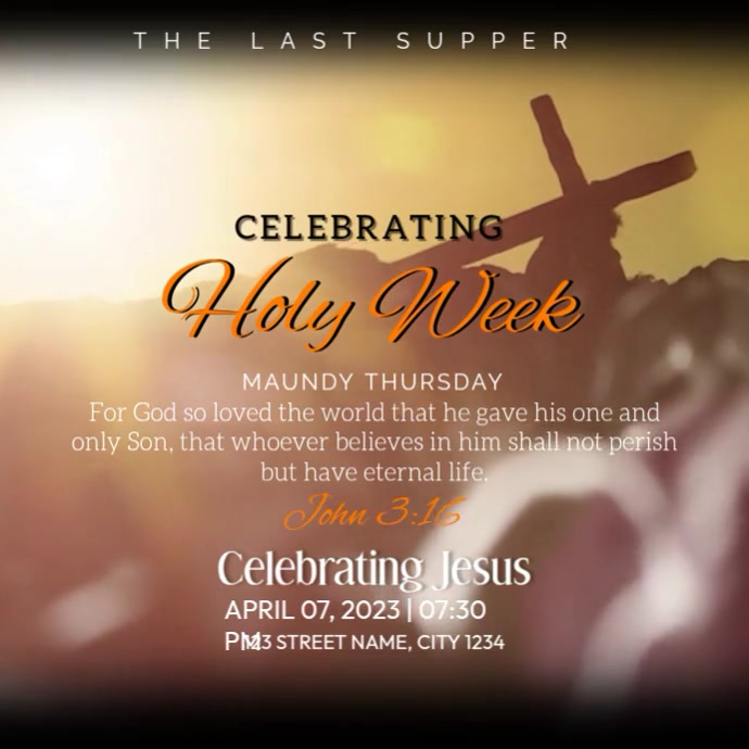 Holy Week Celebration Video Ads Template | PosterMyWall