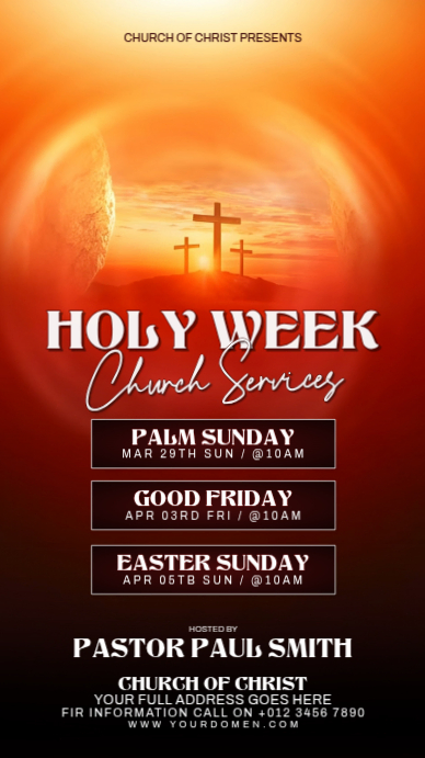 Plantilla de Holy week church services | PosterMyWall