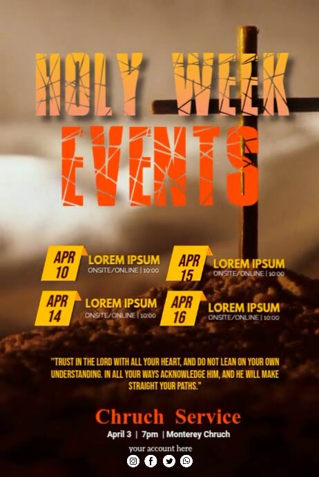 Holy Week Events Template | PosterMyWall