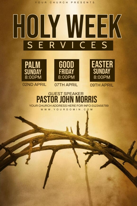 Holy week flyer Template | PosterMyWall