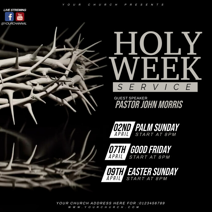 Holy week flyer Template | PosterMyWall