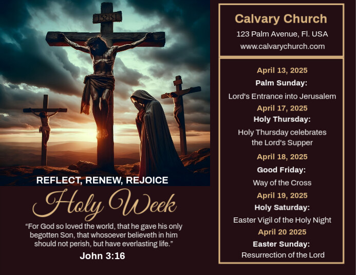 Plantilla de Holy Week Flyer Template | PosterMyWall