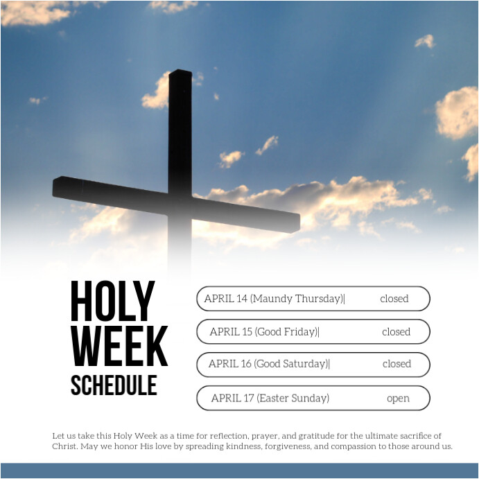 Holy Week Holy Week Poster Templat | PosterMyWall